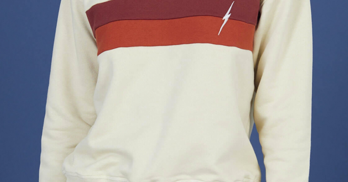 Lightning Bolt Block Crew Fleece Woman - Shop online